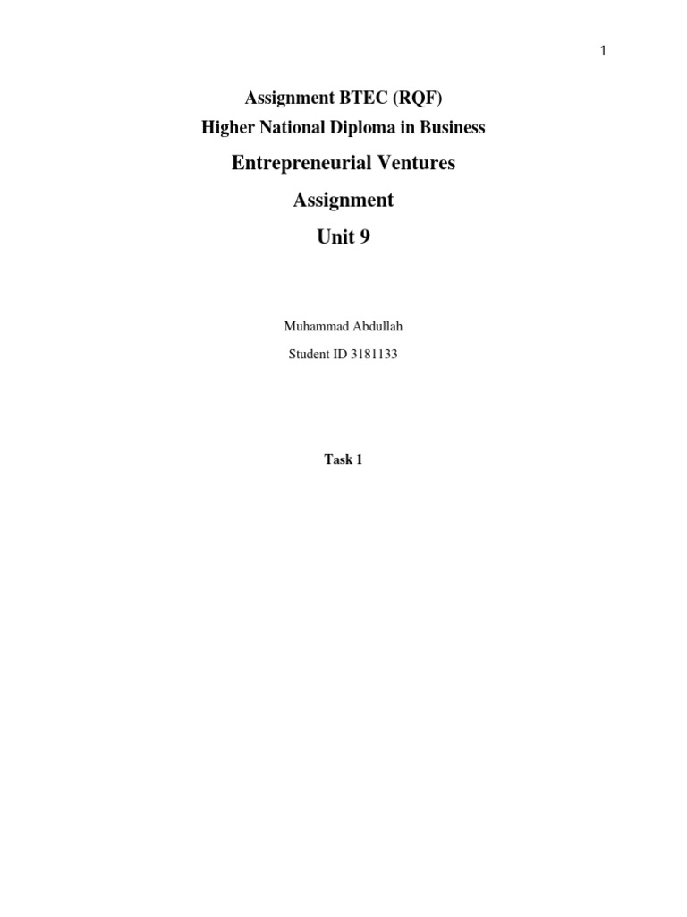 Ev Unit 9 Task 1 | Download Free PDF | Entrepreneurship | Startup Company