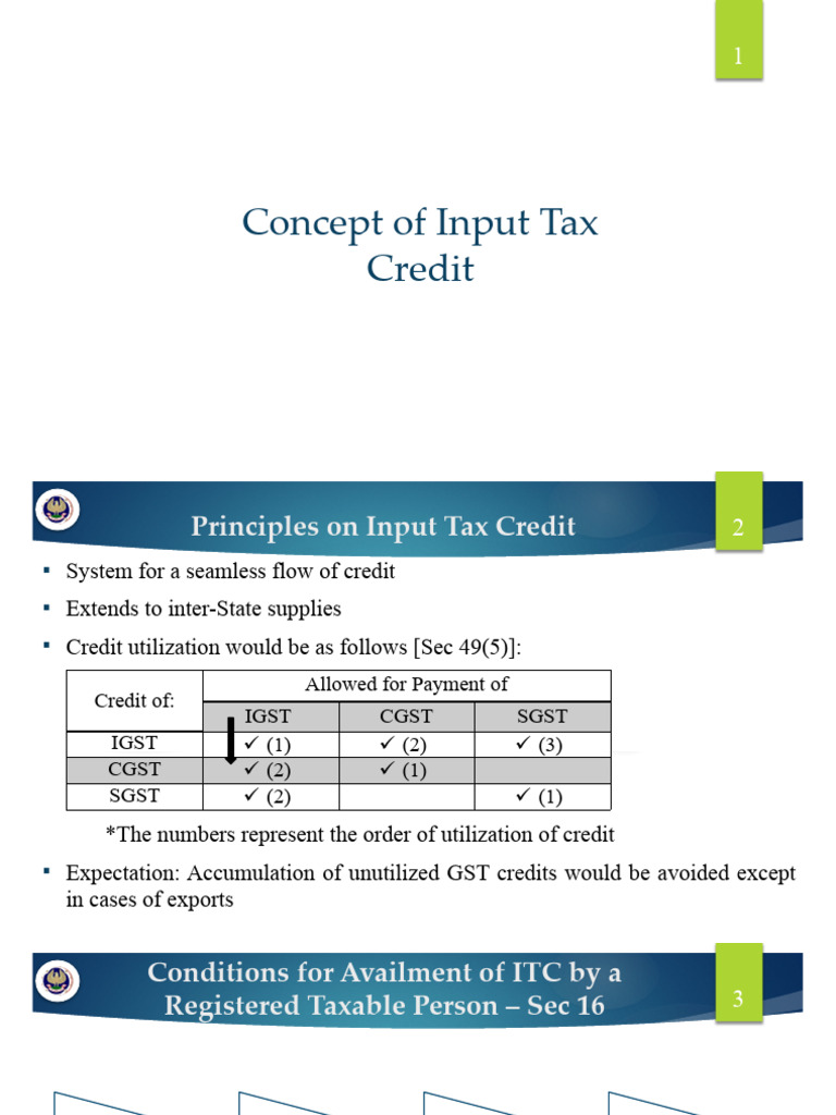 6.Input Tax Credit18 | PDF | Taxes | Taxation