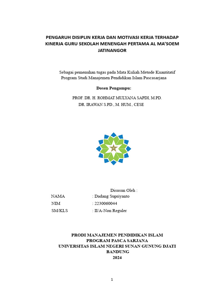 Proposal Kuantitatif Dadang | PDF