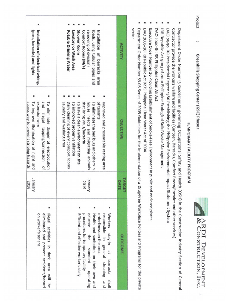 Temporary Facility Program | PDF
