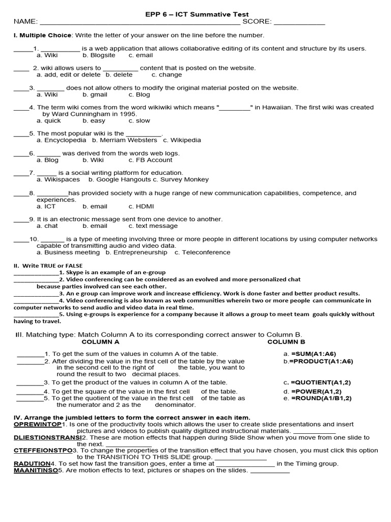 EPP-ICT - Summative | PDF | Wiki | Educational Technology