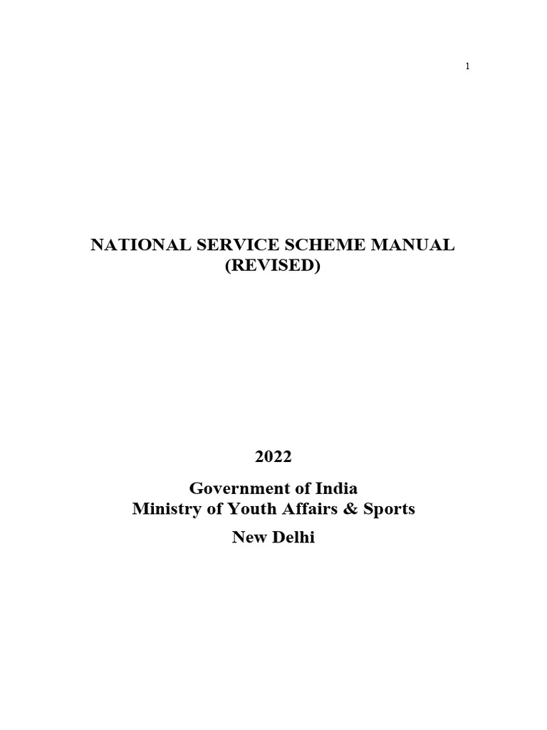 NSS RevisedManual 2022 | PDF | Youth
