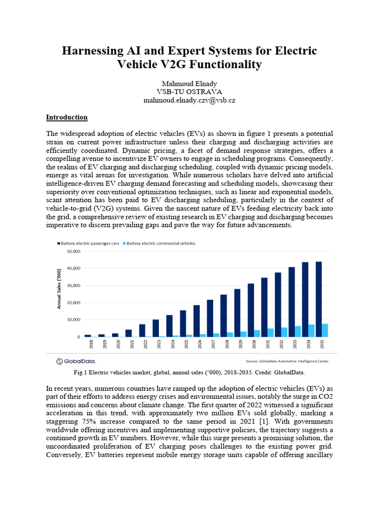 Harnessing AI and Expert Systems For Electric Vehicle V2G Functionality ...