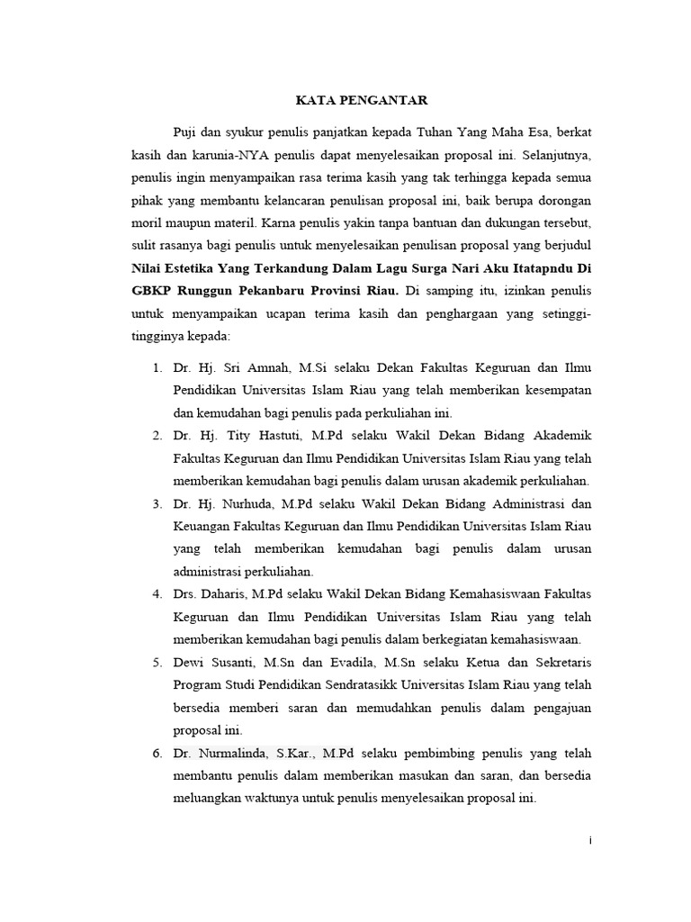 Daftar Isi Proposal | PDF