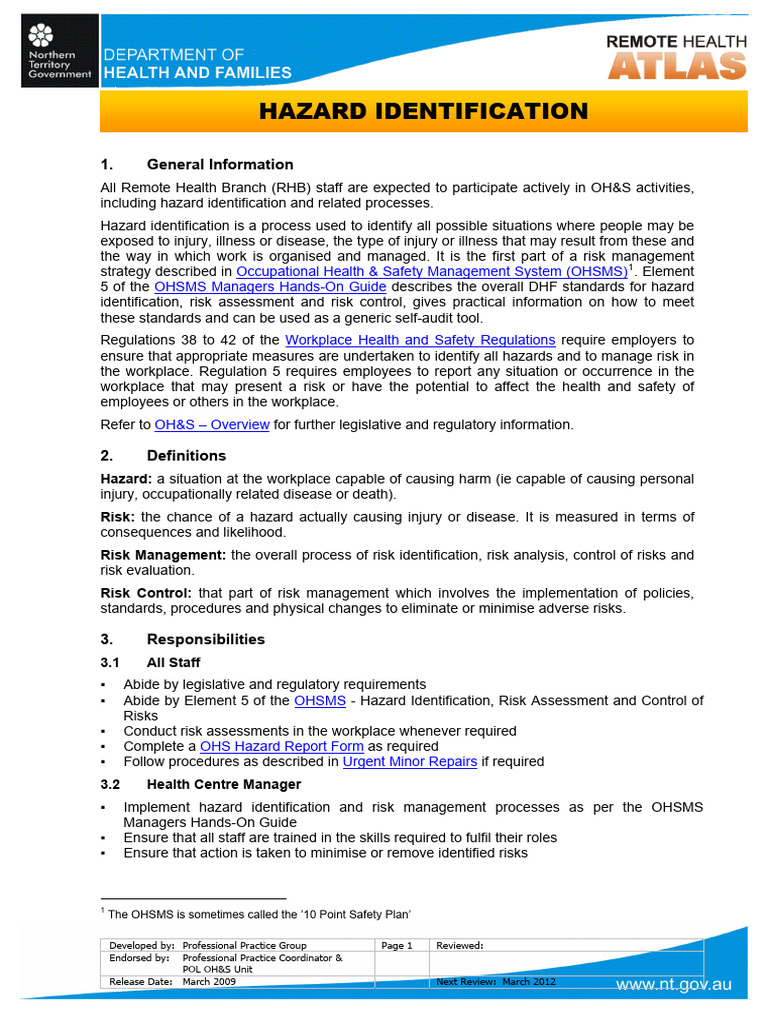 Hazard Identification | PDF | Risk | Occupational Safety And Health