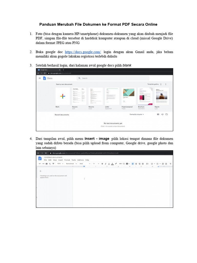 Panduan Mengubah Dokumen Ke Pdf Online Pdf Komputer