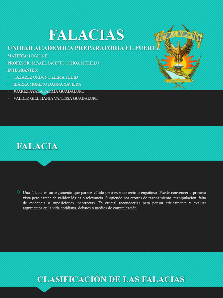Expo Logica II Falacias, Fgja, Zyco, HVGVG, Dxim | PDF | Falacia ...