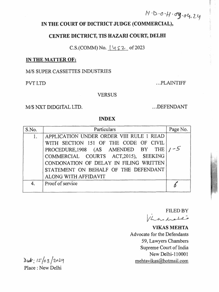 Application Delay Supercaset | PDF | Affidavit | Lawsuit