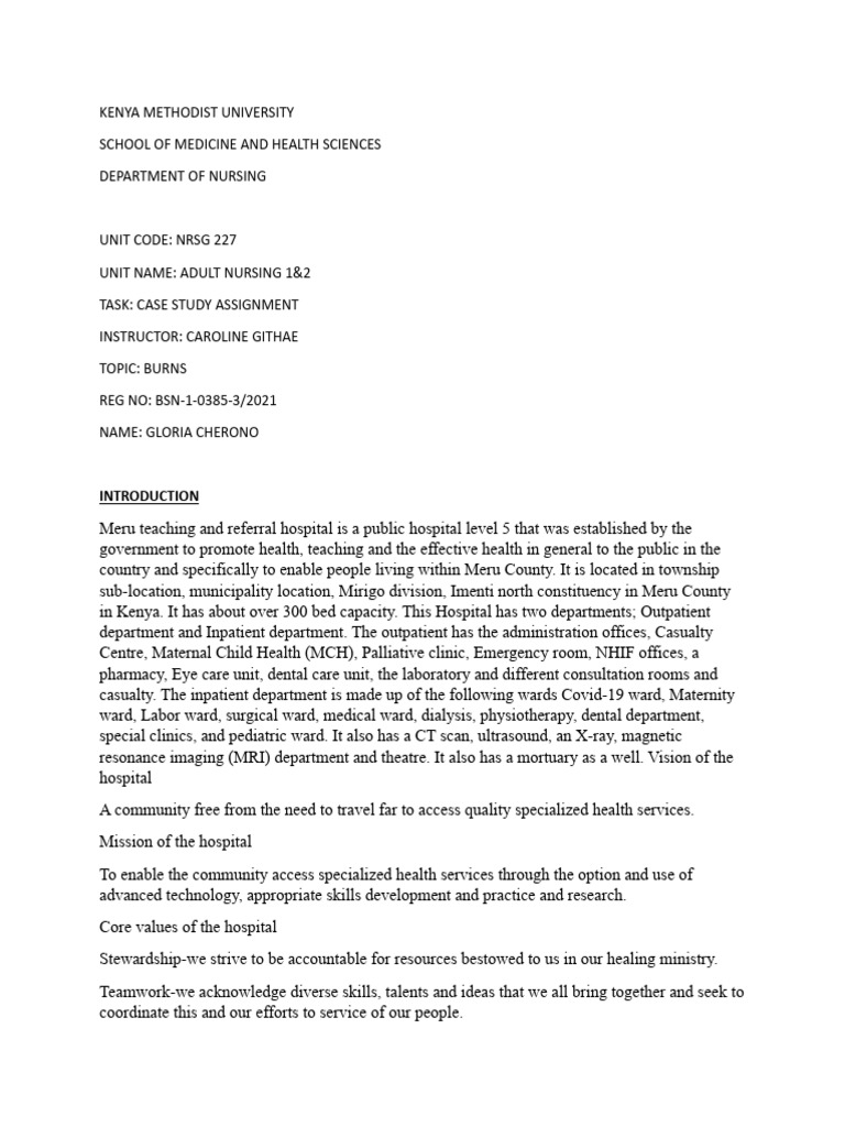 Sample Case Study | PDF | Burn | Wound