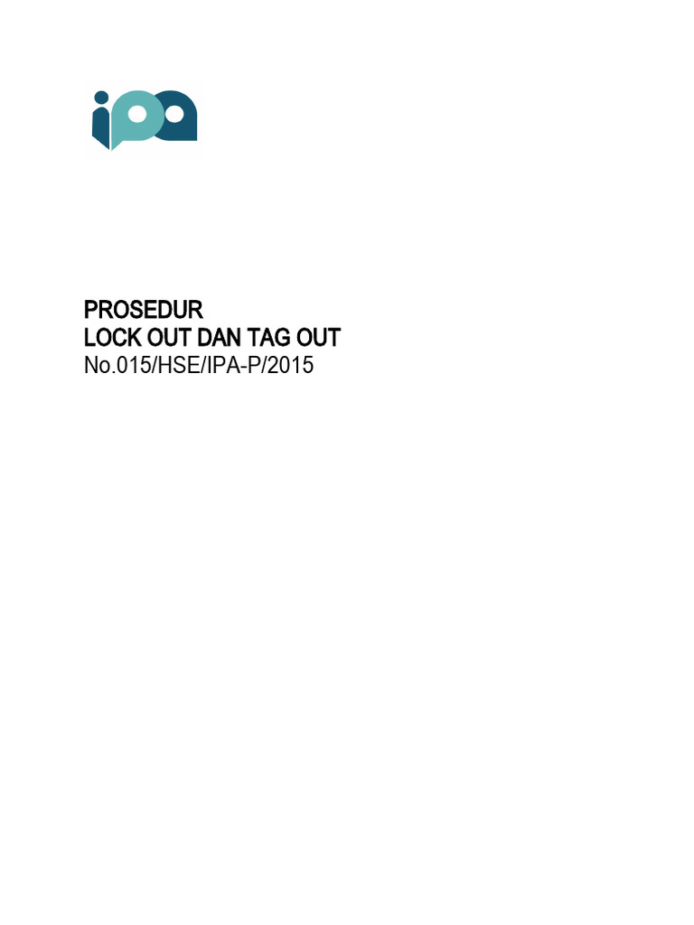 Prosedur Lockout Tagout HSE 2015 | PDF | Teknologi & Rekayasa