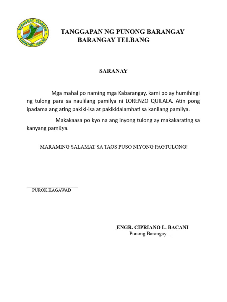 Barangay Saranay | PDF