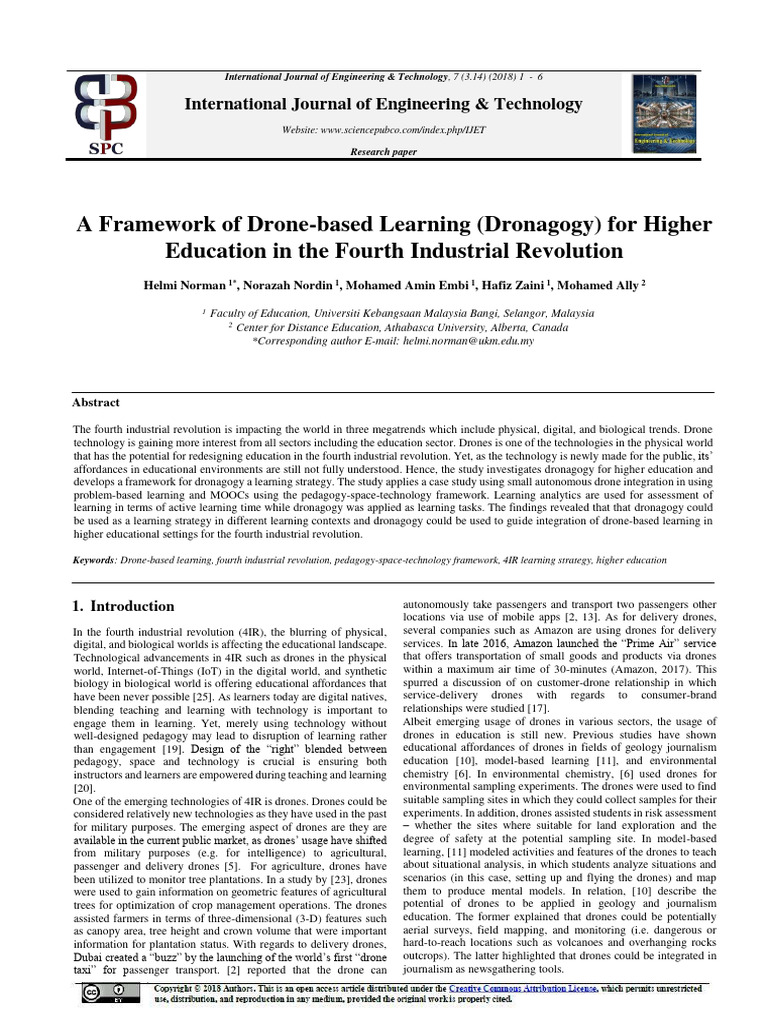 A Framework of Drone Based Learning Dron | PDF | Unmanned Aerial ...