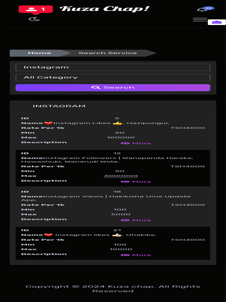 Kuza Chap Service | PDF