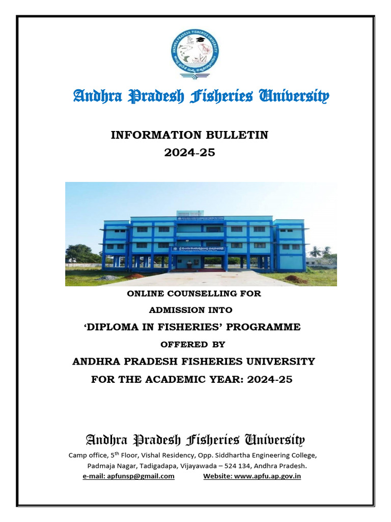 APFU Diploma in Fisheries Admissions 2024 | PDF | Hearing Loss | Disability