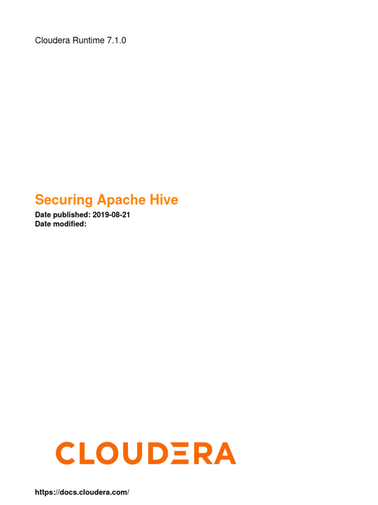 Hive Securing Hive | PDF | Transport Layer Security | Computing