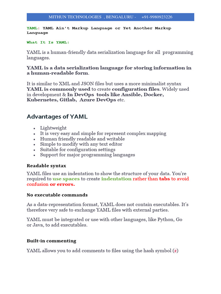 YAML Basics | PDF | Json | Xml YAML Basics | PDF | Json | Xml