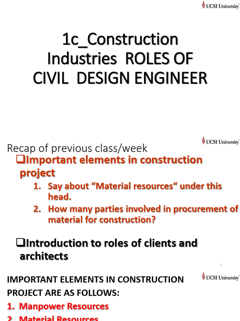 Chap.1c - Construction Industries (ROLES OF CIVIL DESIGN ENGINEER ...