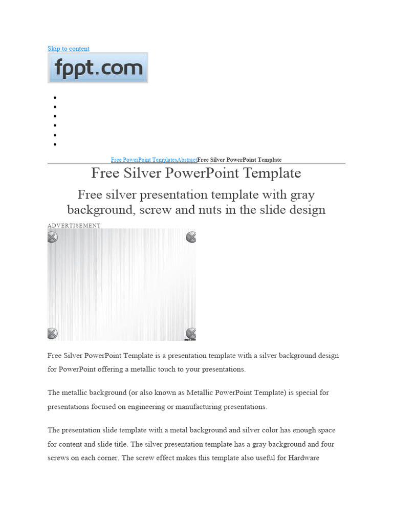 Silver | PDF | Microsoft Power Point | Advertising