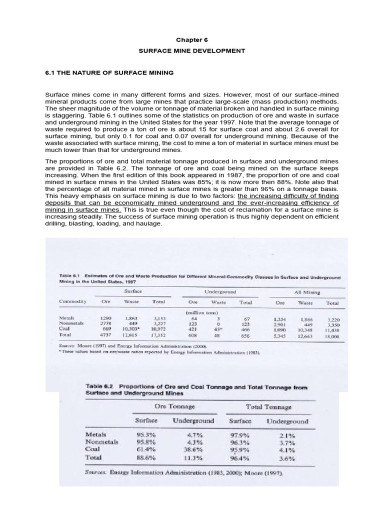 Surface Mine Development Overview | PDF | Mining | Surface Mining