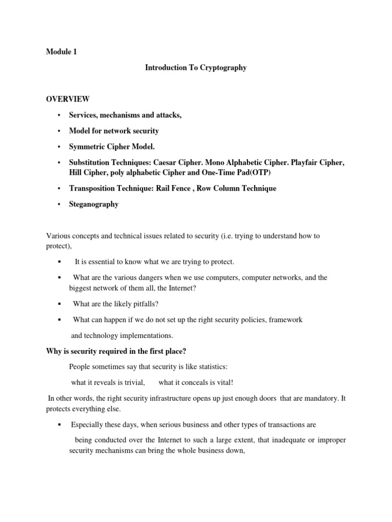 Introduction to Cryptography Basics | PDF | Key (Cryptography ...