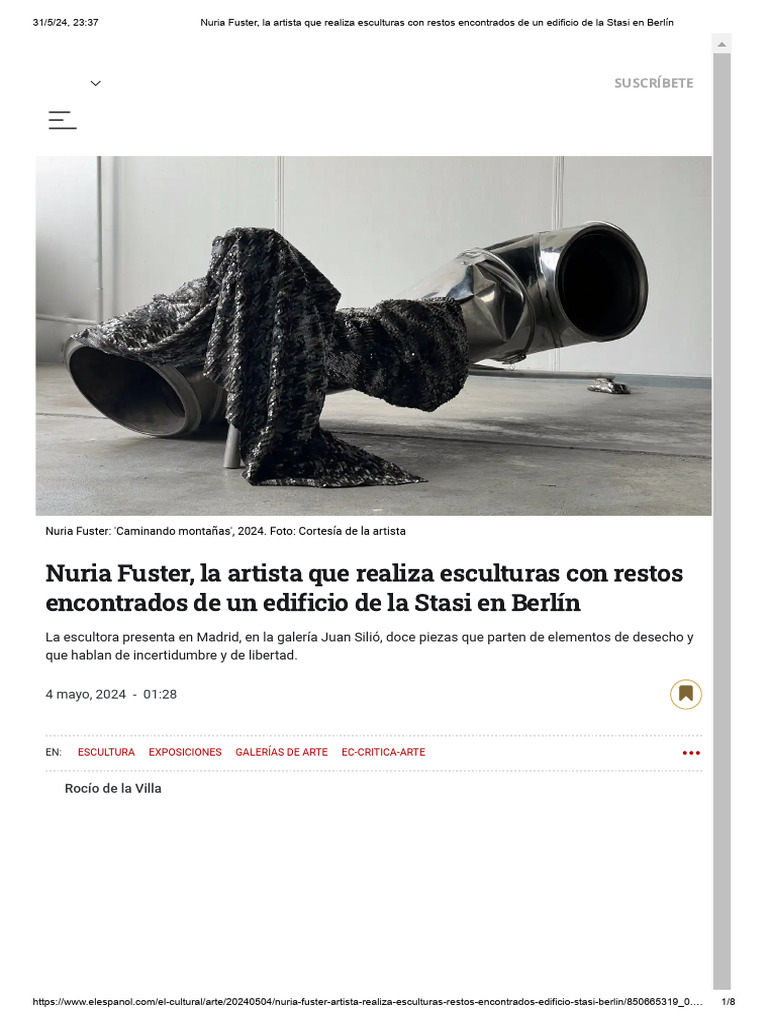 Nuria Fuster, la artista que realiza esculturas con restos encontrados de un edificio de la ...