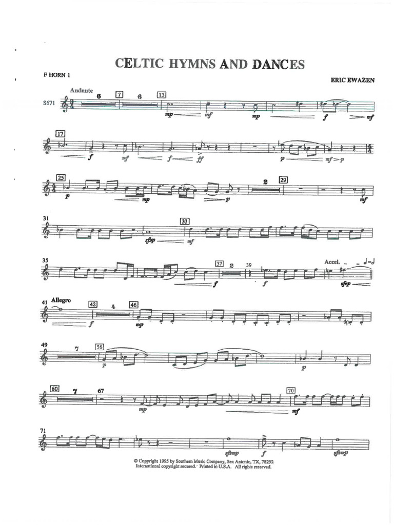 Celtic Hymns and Dance - Brass and Percussion | PDF