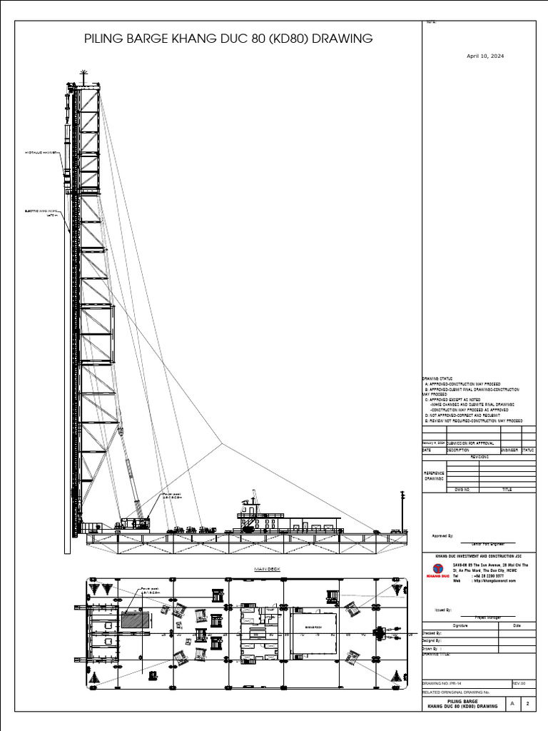 2PILING BARGE KHANG DUC 80 (KD80) DRAWING | PDF