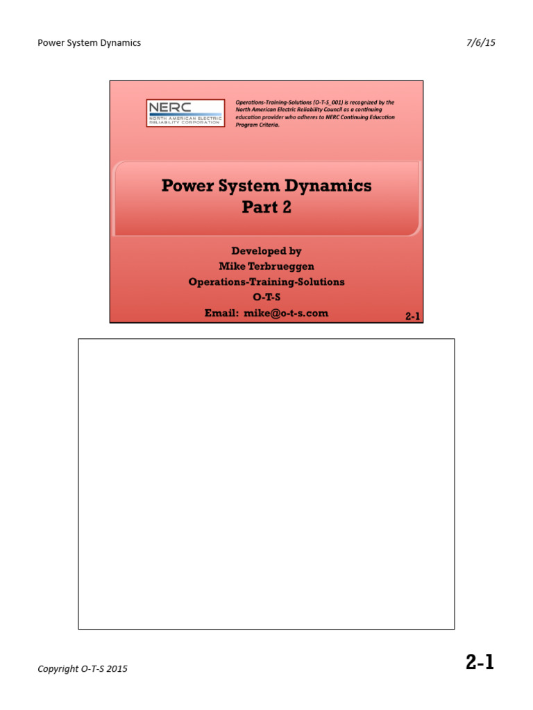 07 Power System Dynamics Part 2 | PDF | Capacitor | Electronic Engineering