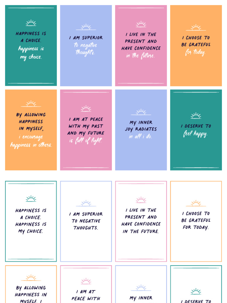 Positive Affirmations For Women Happiness | PDF | Self-Improvement
