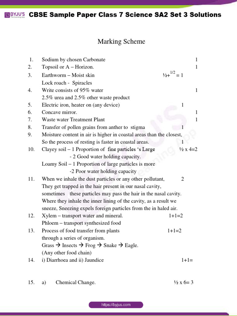 CBSE-Sample-Paper-Class-7-Science-SA2-Set-3-Solutions | Download Free PDF | Plants | Soil