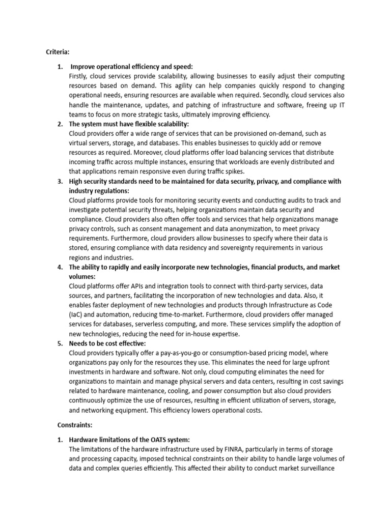 Criteria Constraintsimplementation Pdf Cloud Computing Computer Security