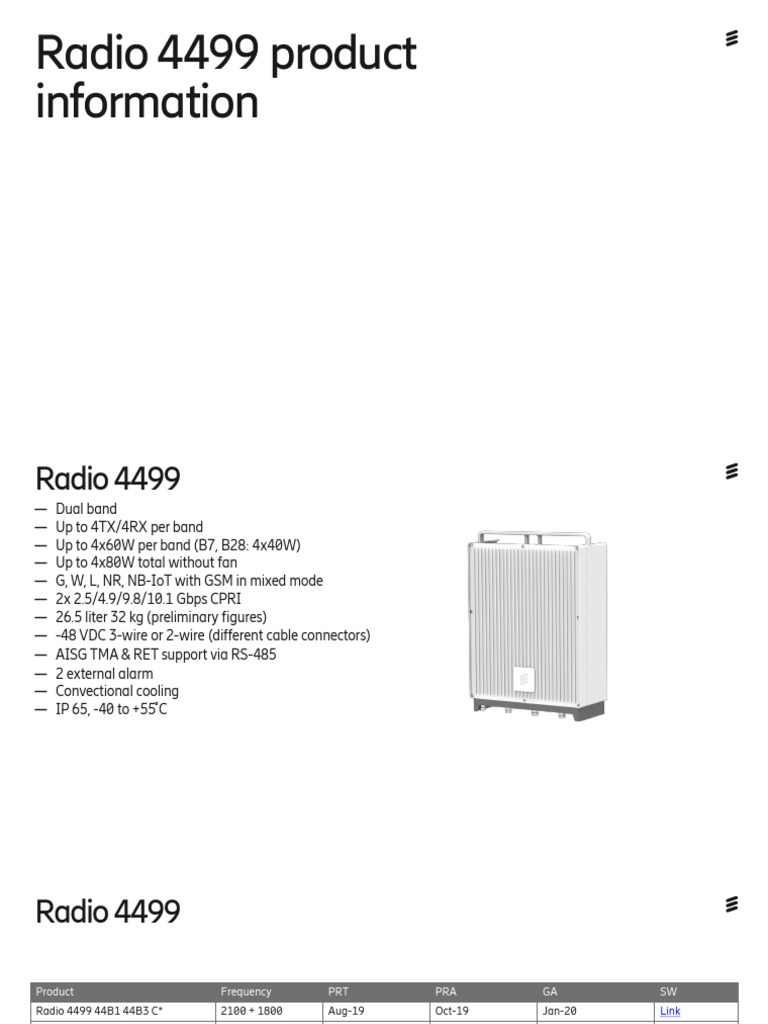Radio 4499 Product Information | PDF | Radio | Radio Technology
