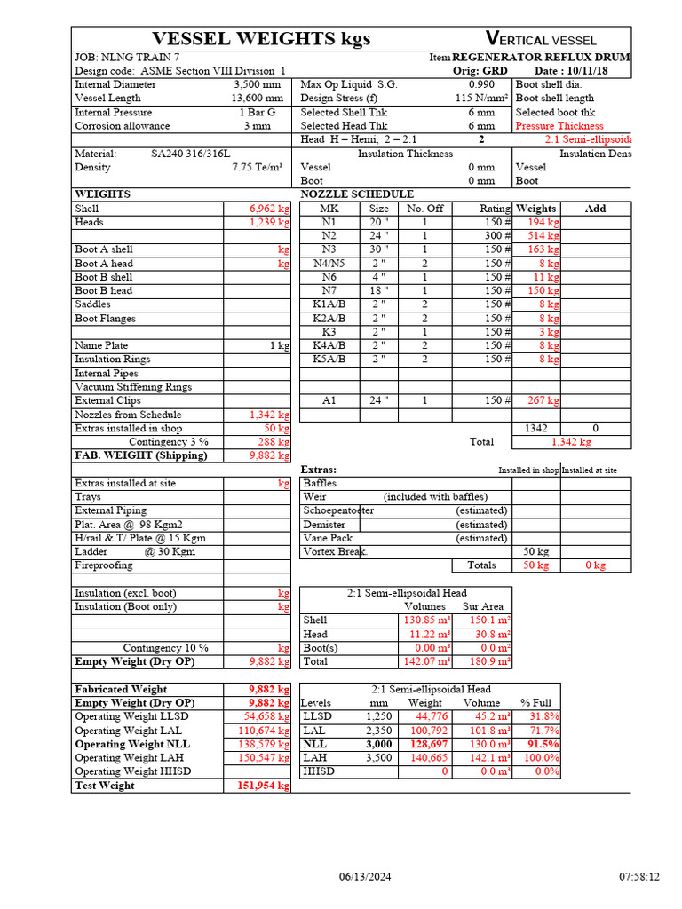 PV CAL -END FLASH VESSEL | PDF | Mechanical Engineering