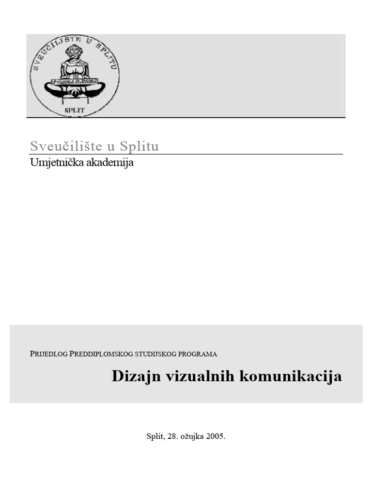 Dizajn Vizualnih Komunikacija Preddiplomski | PDF