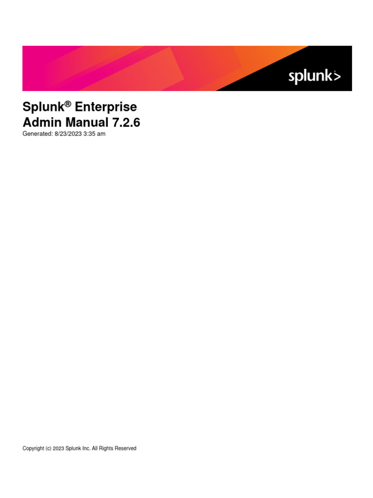 Splunk-7 2 6-Admin | PDF | Proxy Server | Command Line Interface