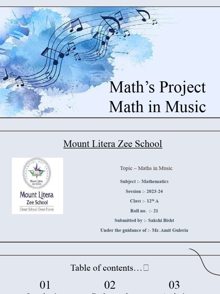 Maths in Music | PDF | Mathematics | Musicology