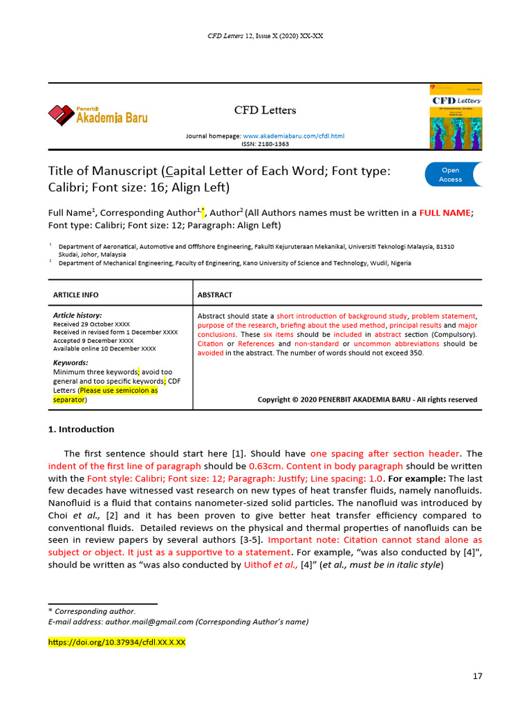 CFDL Template October 2020 | PDF | Reynolds Number