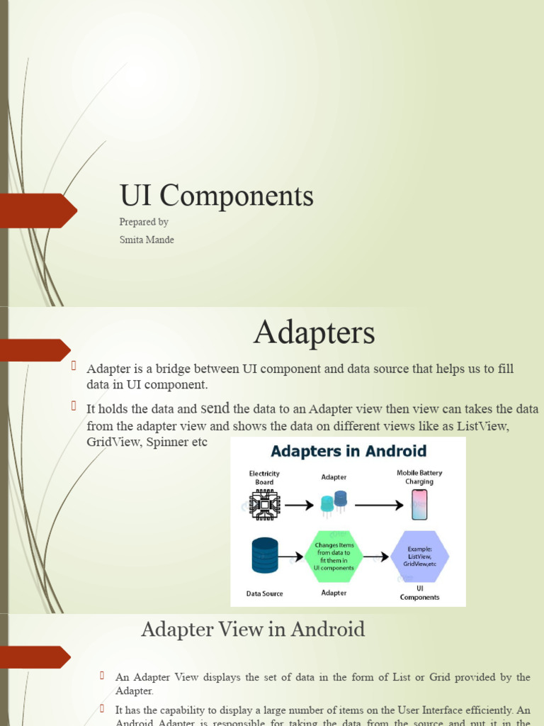 More Ui Componentsspinner Action Bar Adapters Pdf Callback Computer Programming