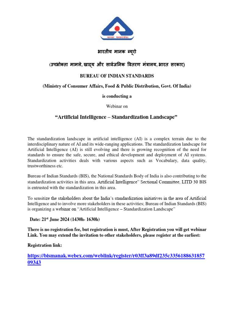 Webinar_Artificial Intelligence – Standardization Landscape_Tentative ... Webinar_Artificial Intelligence – Standardization Landscape_Tentative ...