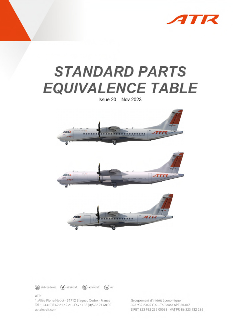 Standard Parts Equivalence Table R20-Nov23 | PDF | Indemnity | All ...