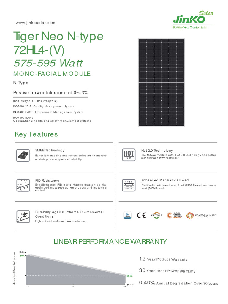 Jinko Solar N-Type Module Overview | PDF | Reliability Engineering ...