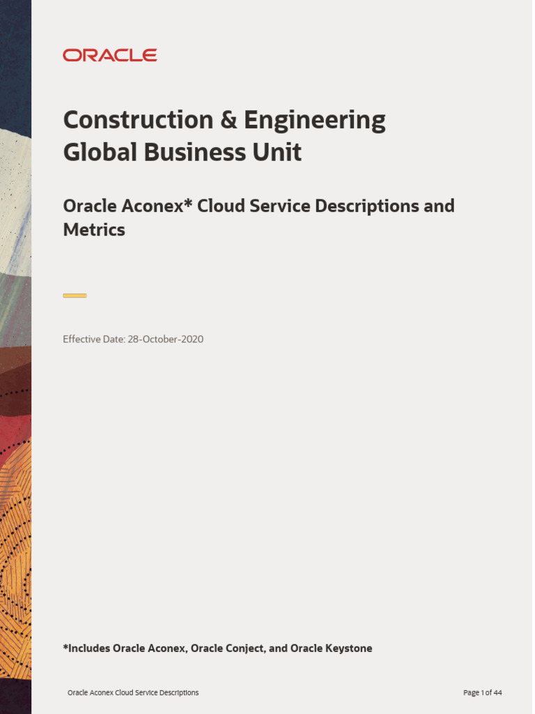 Oracle Aconex Cloud Service Descriptions and Metrics | PDF | Cloud Computing | Oracle Corporation