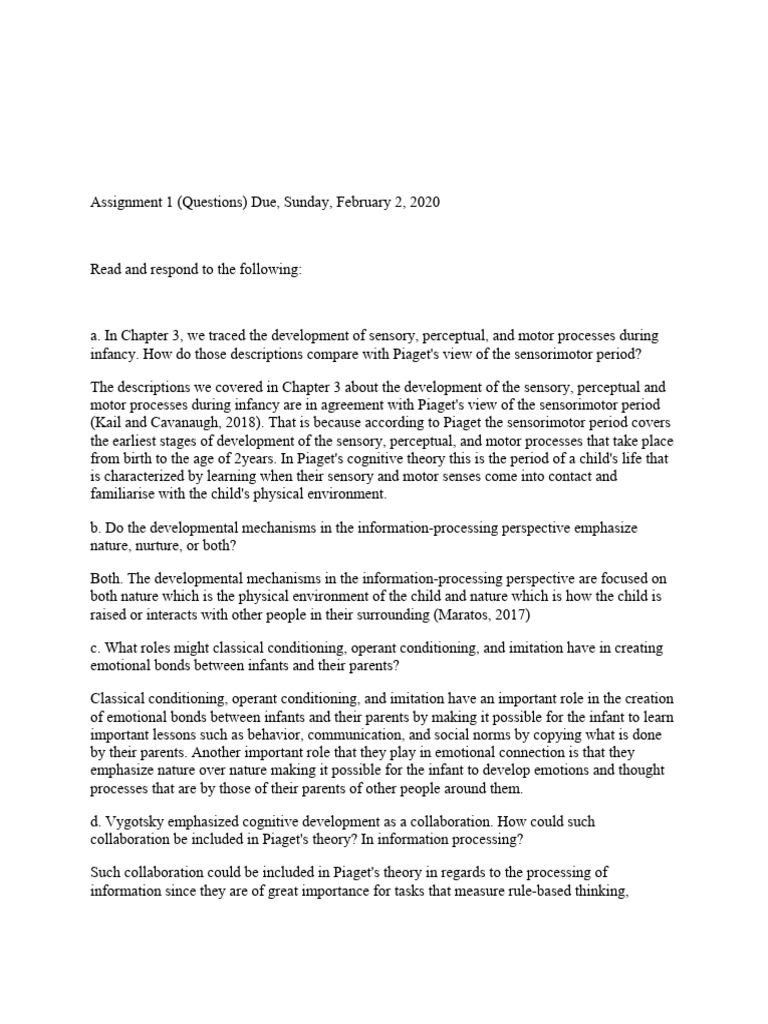 Infant Cognitive Development Theories | PDF | Cognitive Development | Attachment Theory