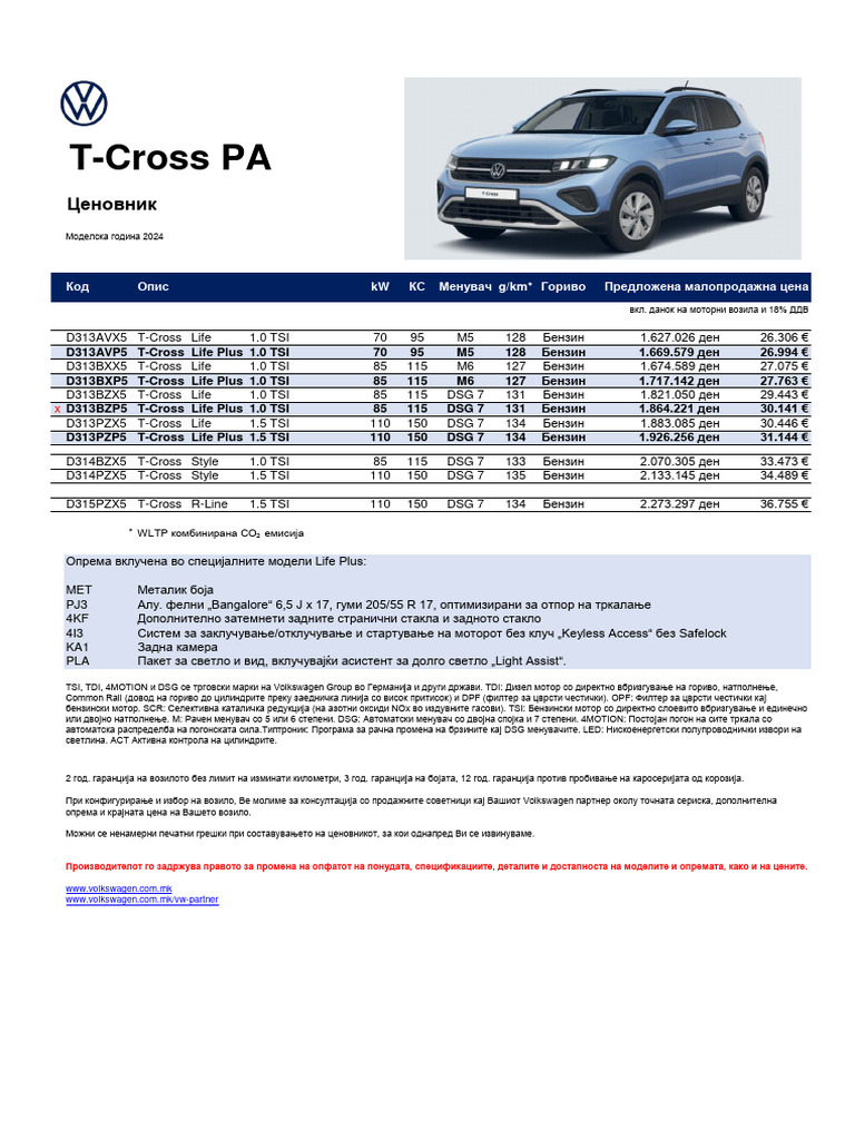 T Cross Pa d31 03 2024 El Form | PDF