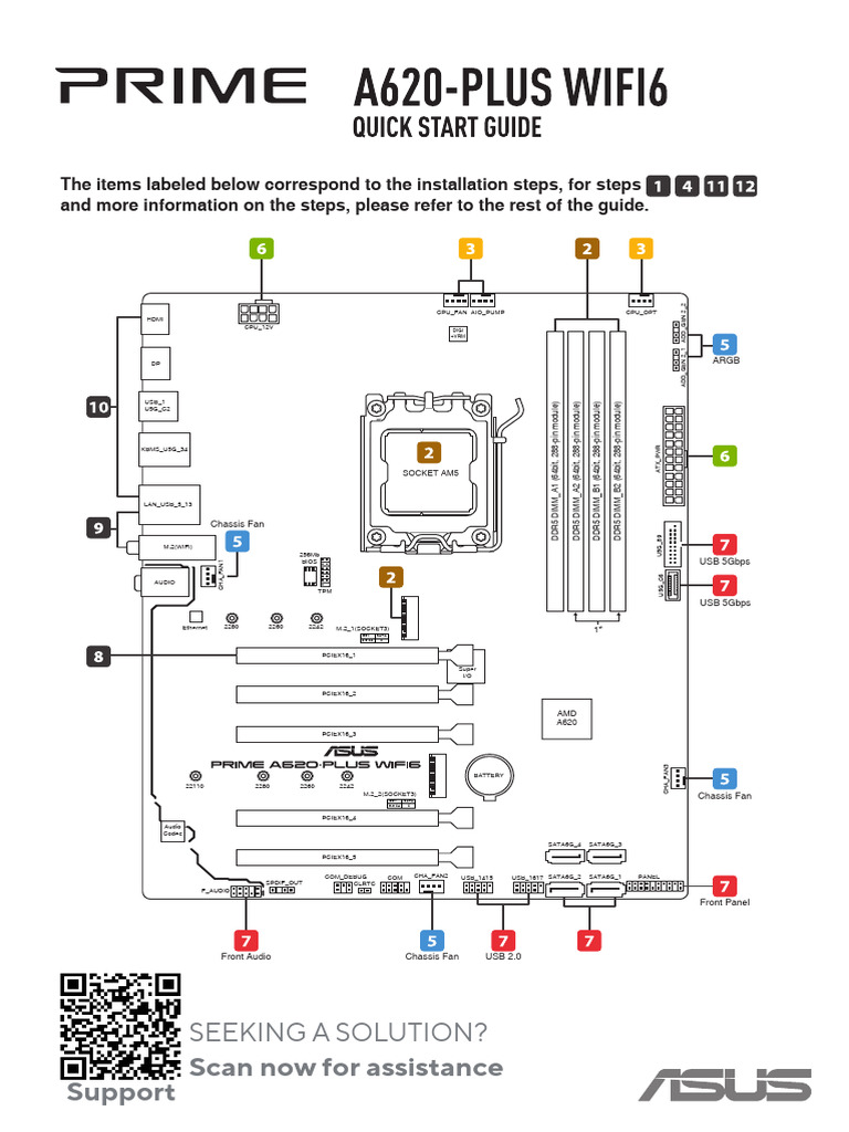 Q23063 Prime A620-Plus Wifi6 QSG Web | PDF | Computing | Computer Hardware