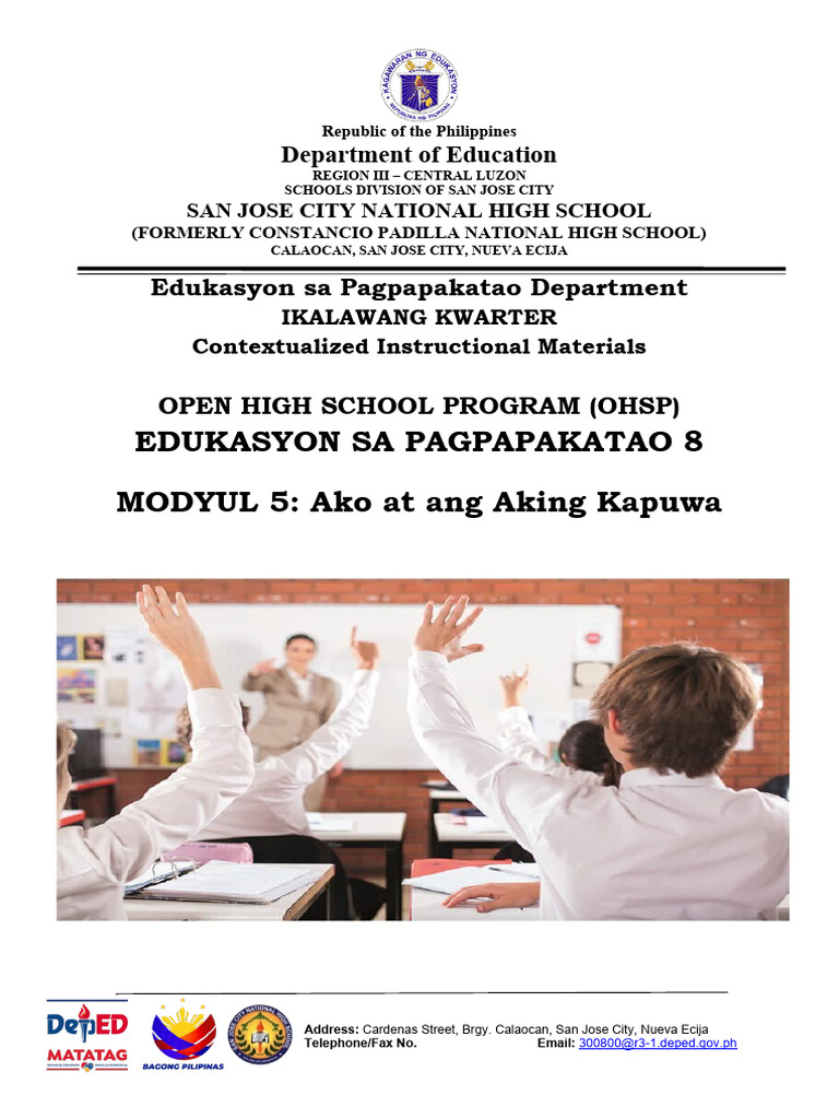 OHSP Module Q2 - G8 - EsP7 Modyul 5 Ako at Ang Aking Kapuwa | PDF