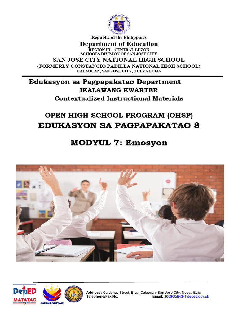 OHSP Module Q2 - G8 - EsP8 Modyul 7 Pagpapatawad, Tanda NG Kabutihan at Pagmamahal | PDF