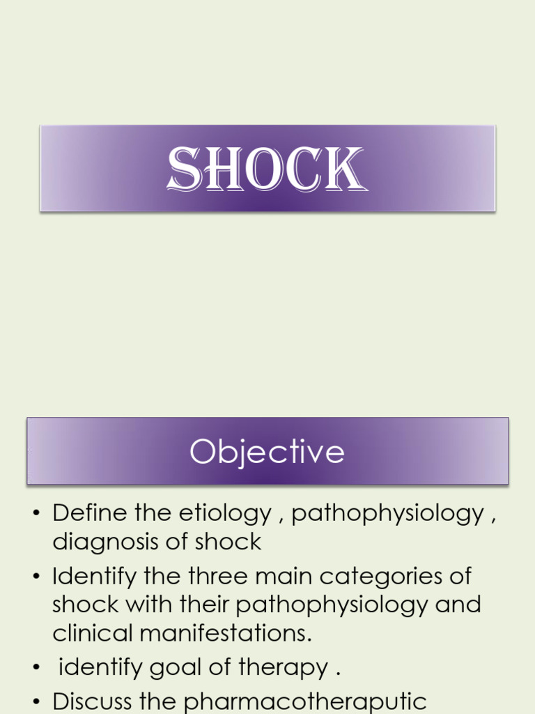 Shock | PDF | Shock (Circulatory) | Clinical Medicine
