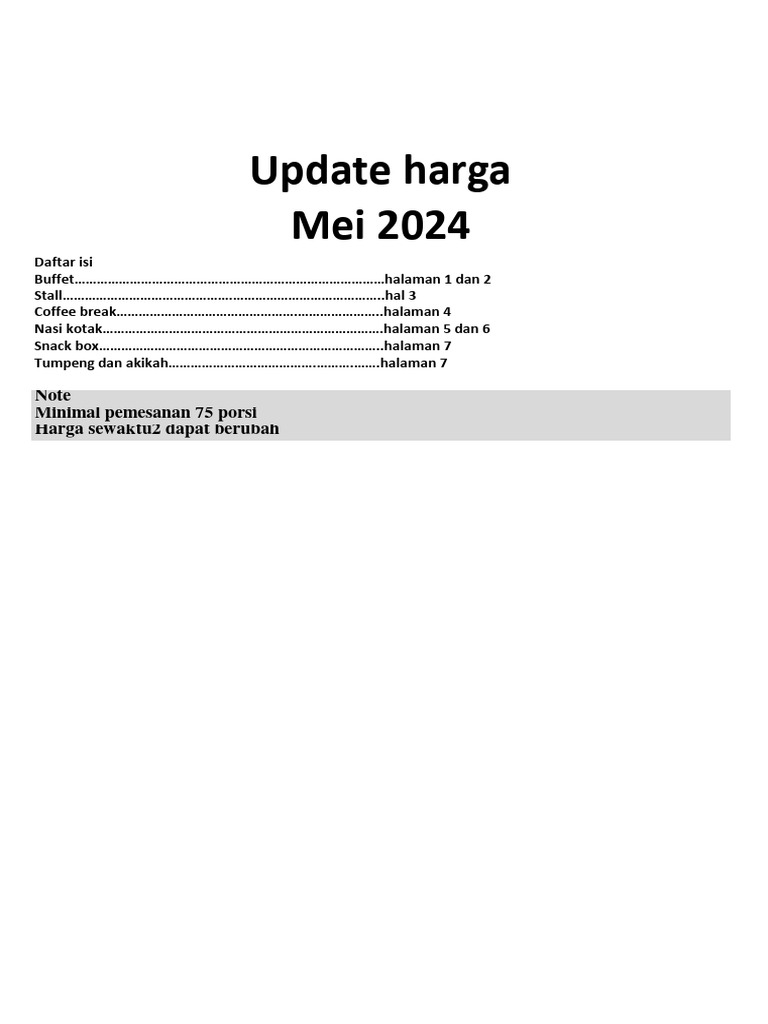 Menu 2024 | PDF