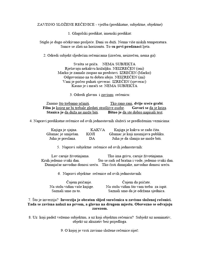 Zavisno Slozene Recenice 55a82288a6fc6 | PDF